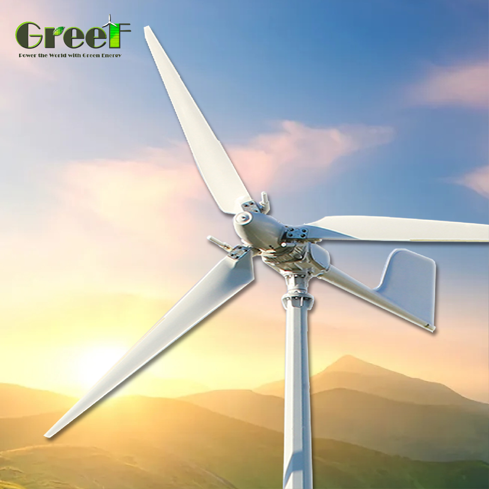 2.5m/s Cut-In Wind Speed Horizontal Shaft Wind Turbine for and 120 ...